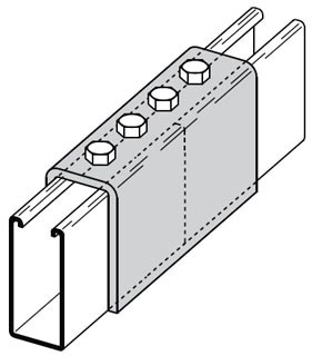BLINE B172-12HDG FOUR HOLE SPLICE CLEVIS FOR B12 CHANNEL HOT DIP ...